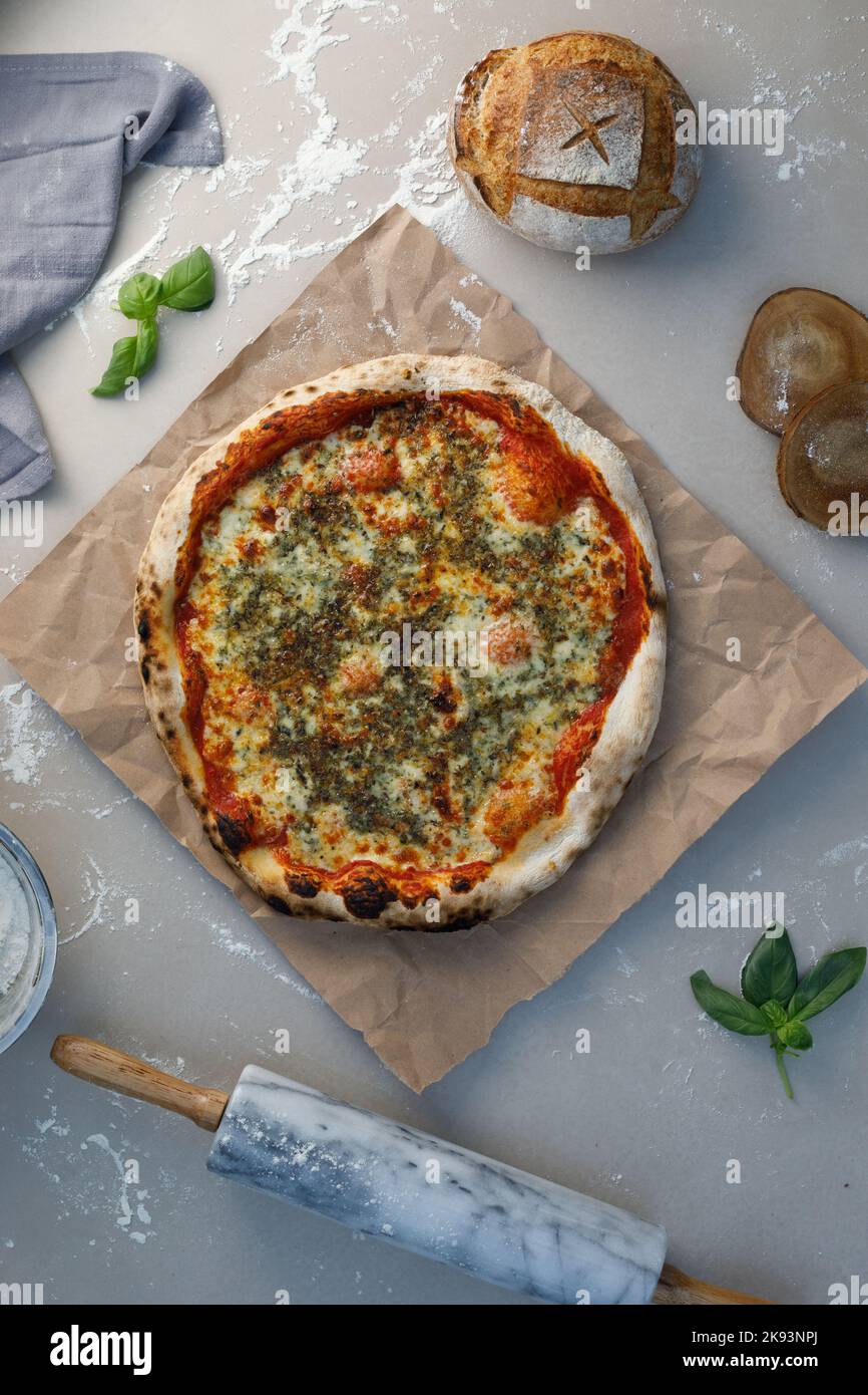 Pizza from top hi-res stock photography and images - Alamy