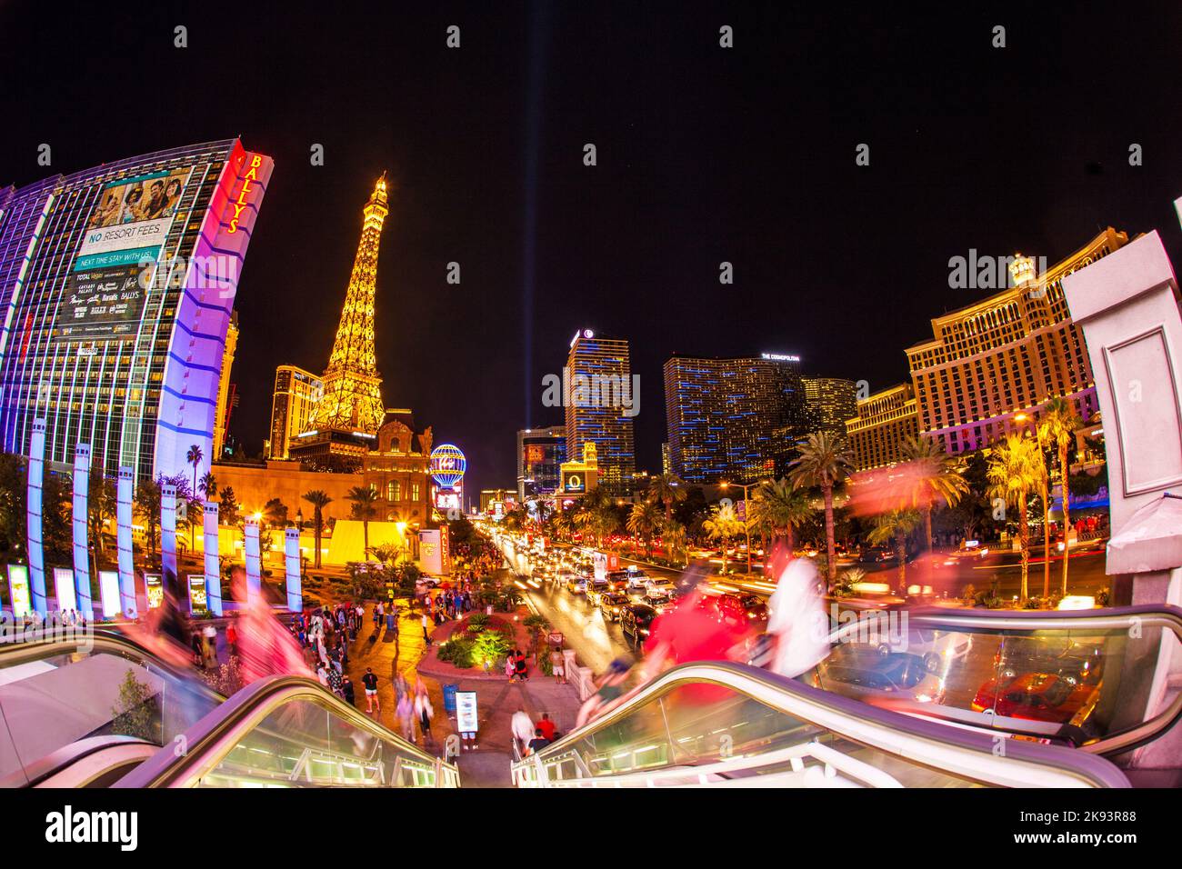 LAS VEGAS, NV - JUNE 15, 2012: the strip and Paris Las Vegas hotel in ...
