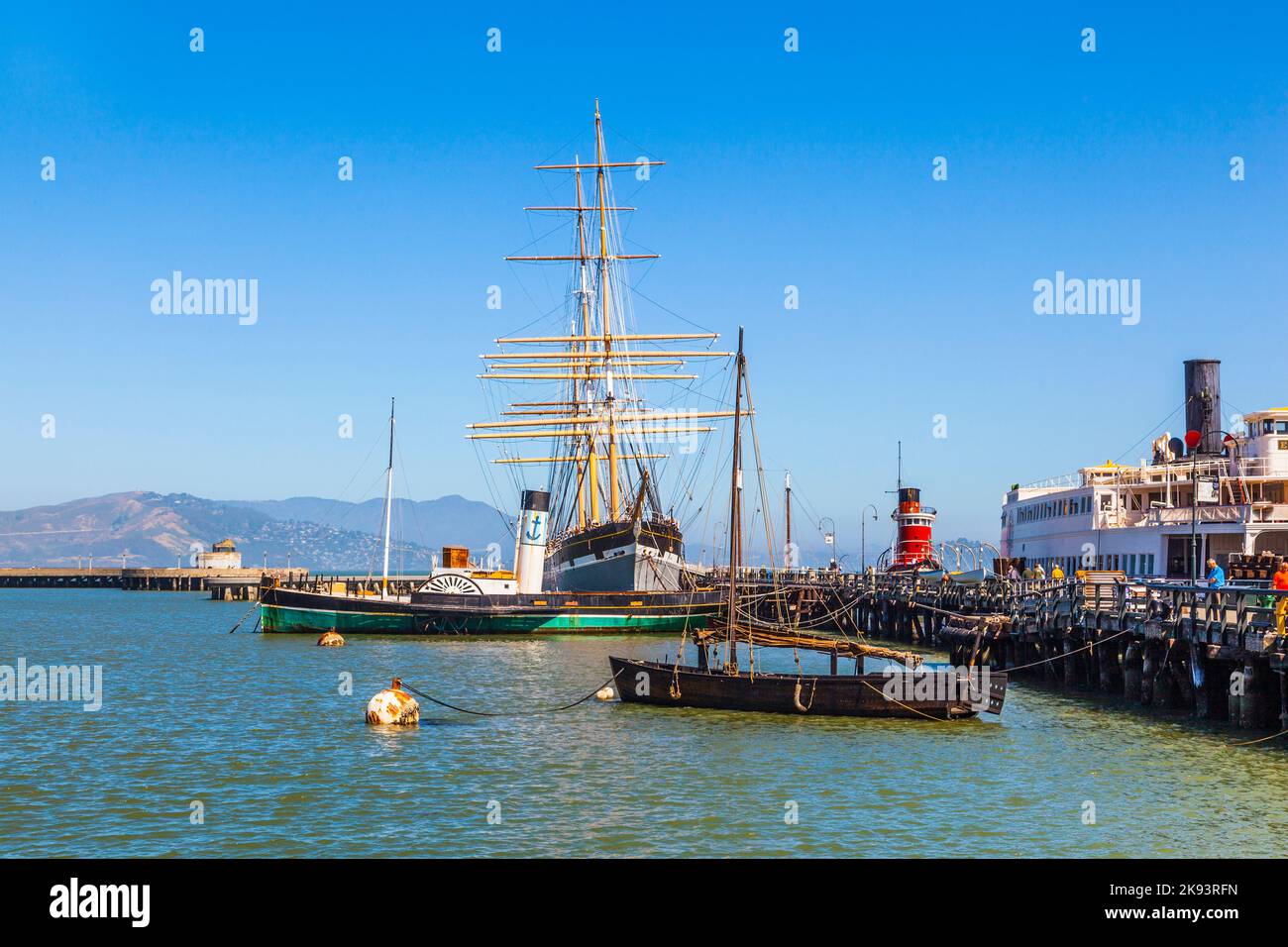 SAN FRANCISCO - JUNE 20, 2012: Vintage 1886 sailing ship, Balclutha and ...