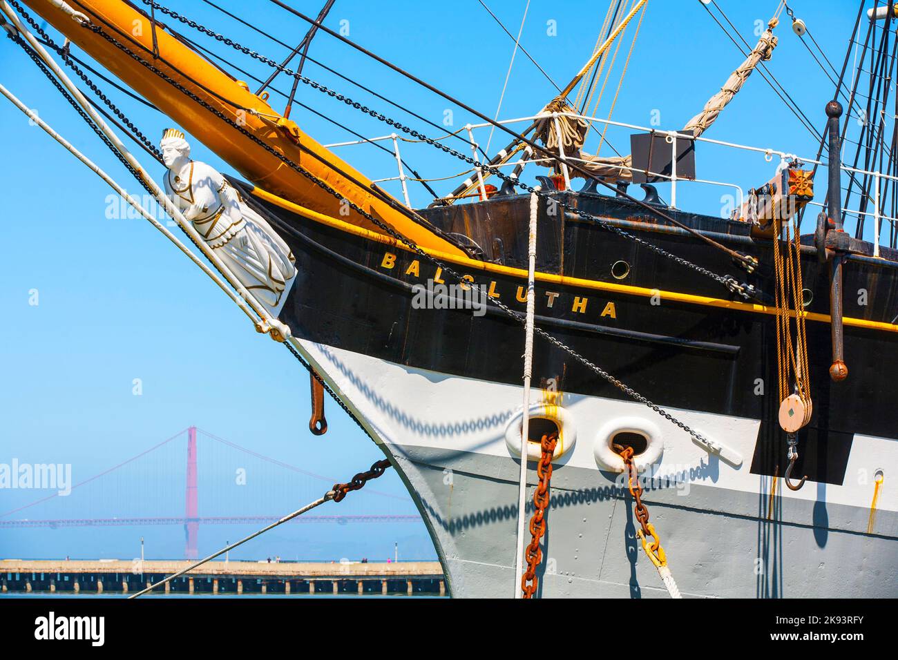 SAN FRANCISCO - JUNE 20: Vintage 1886 sailing ship, Balclutha on public ...