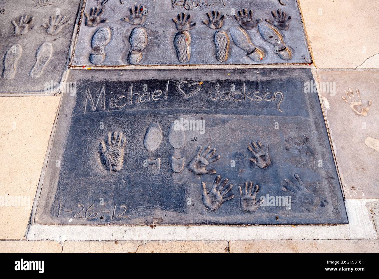 Los Angeles, USA - June 26, 2012: Michael Jackson's handprints at ...