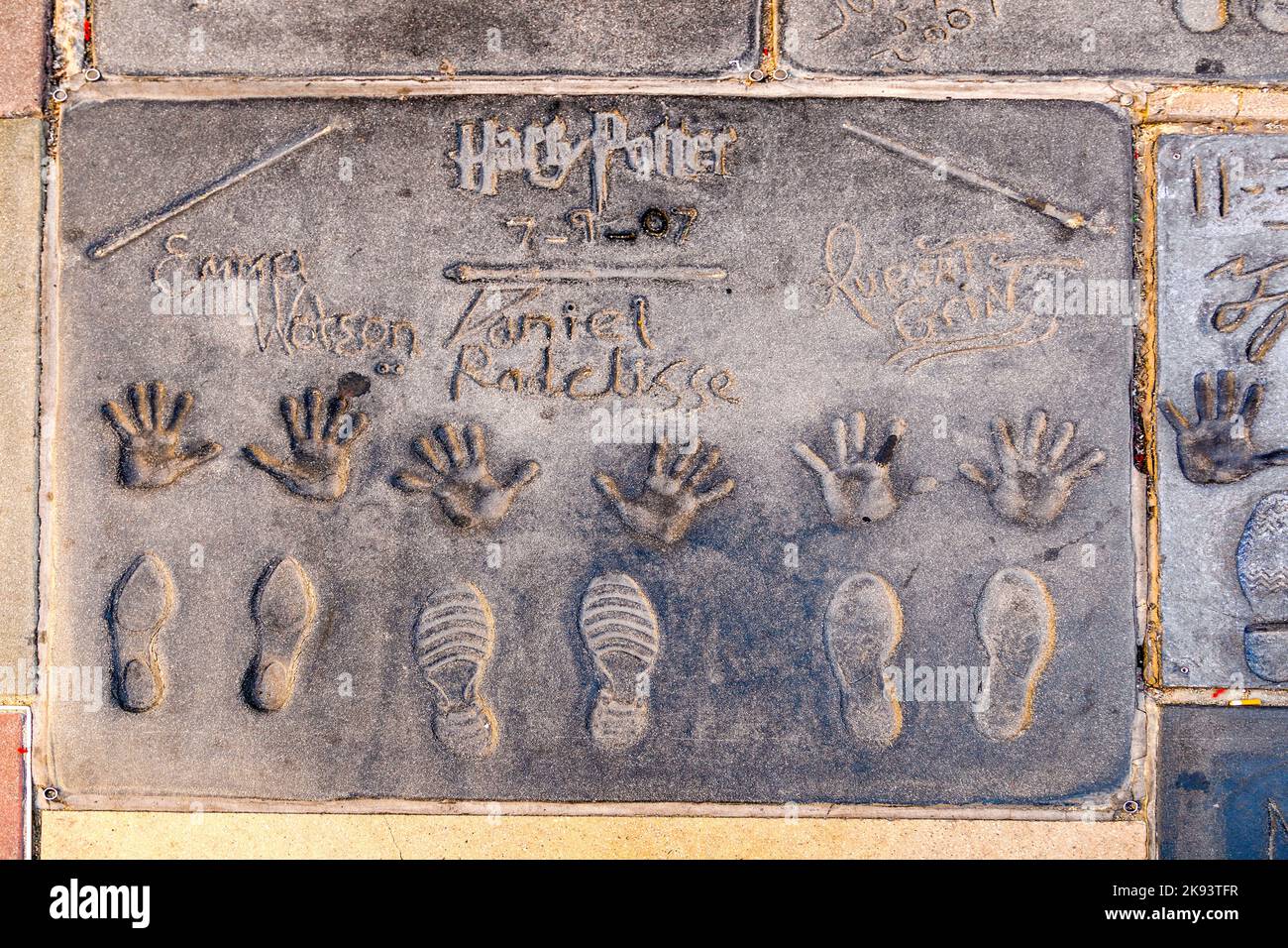 LOS ANGELES - JUNE 26: handprints of Harry Potter in Hollywood ...