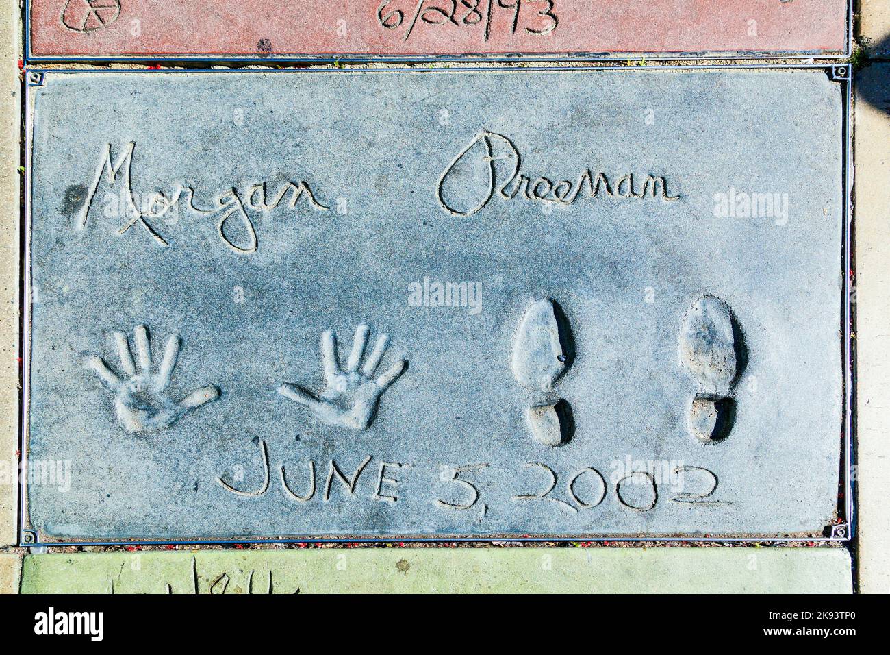Los Angeles, USA - JUNE 26, 2012 : handprints of Morgan Freeman on ...