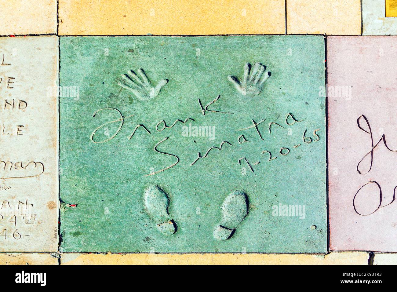 LOS ANGELES - JUNE 26: handprints in Hollywood Boulevard on June 26 ...