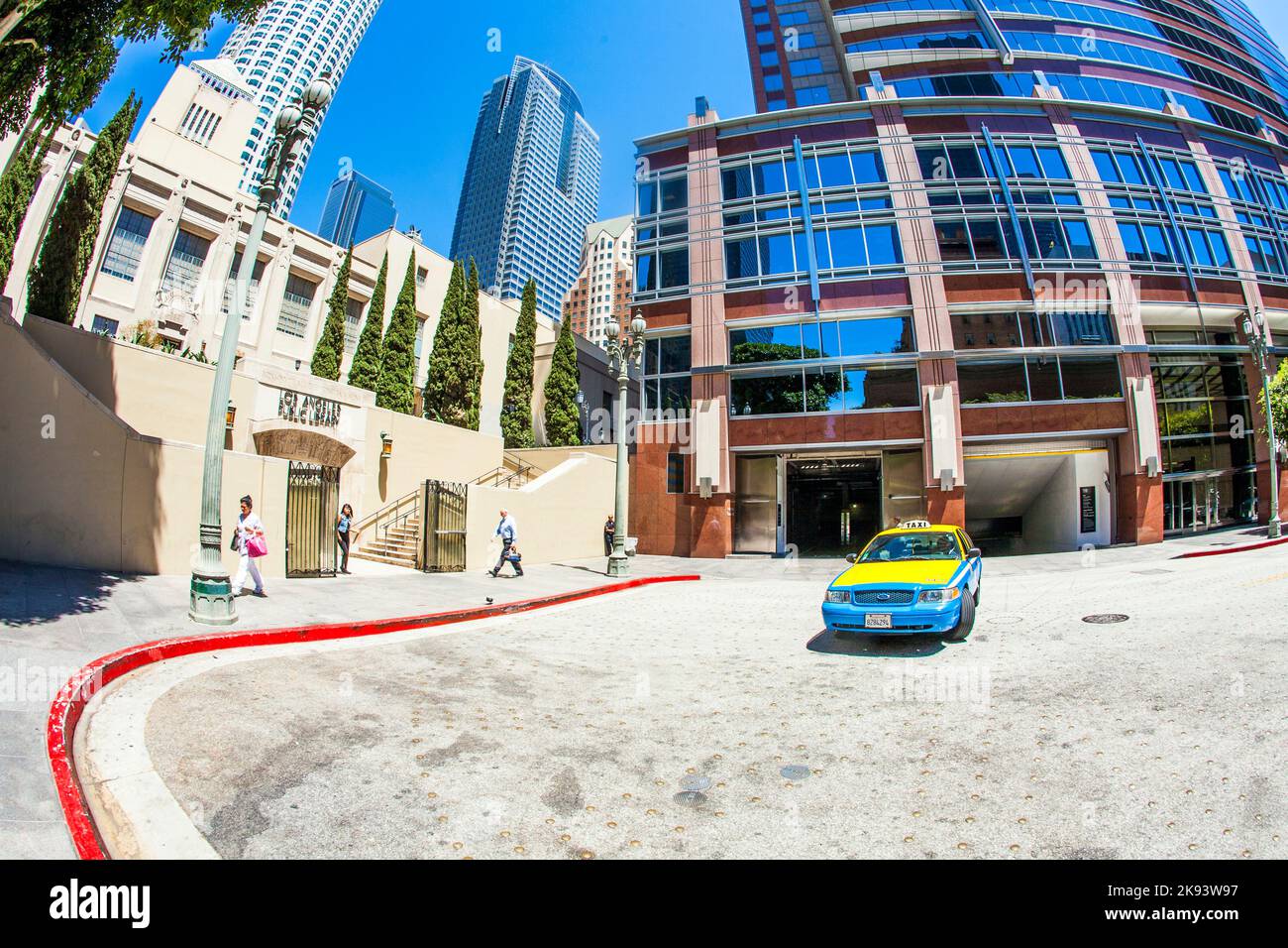LOS ANGELES - JUNE 27: perspective of famous public Library on June 27 ...