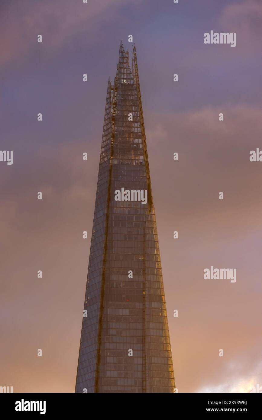 Modern Architecture Building during dramatic sunset. City of London ...