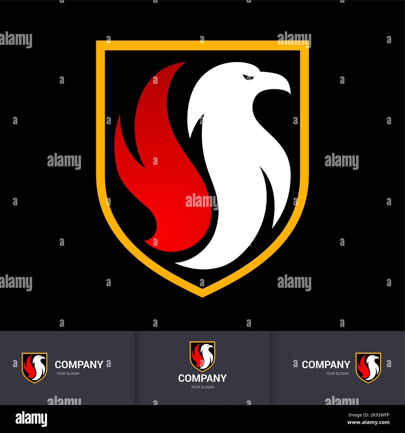 Creative Eagle Logo Shield Shape Concept Logo Design. Modern ...