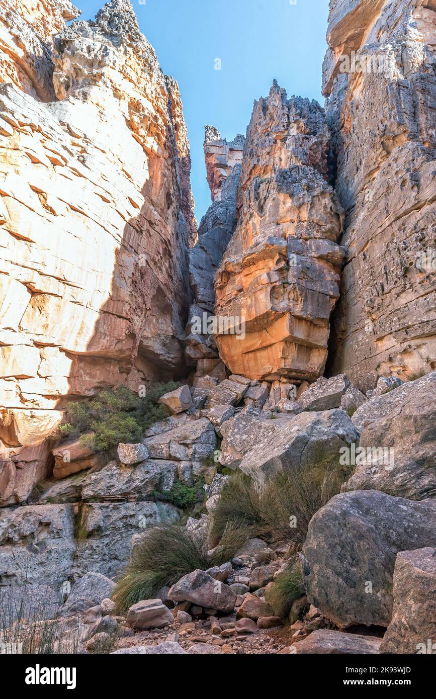 The start of the narrow Wolfberg Crack at Sanddrif in the Western Cape ...