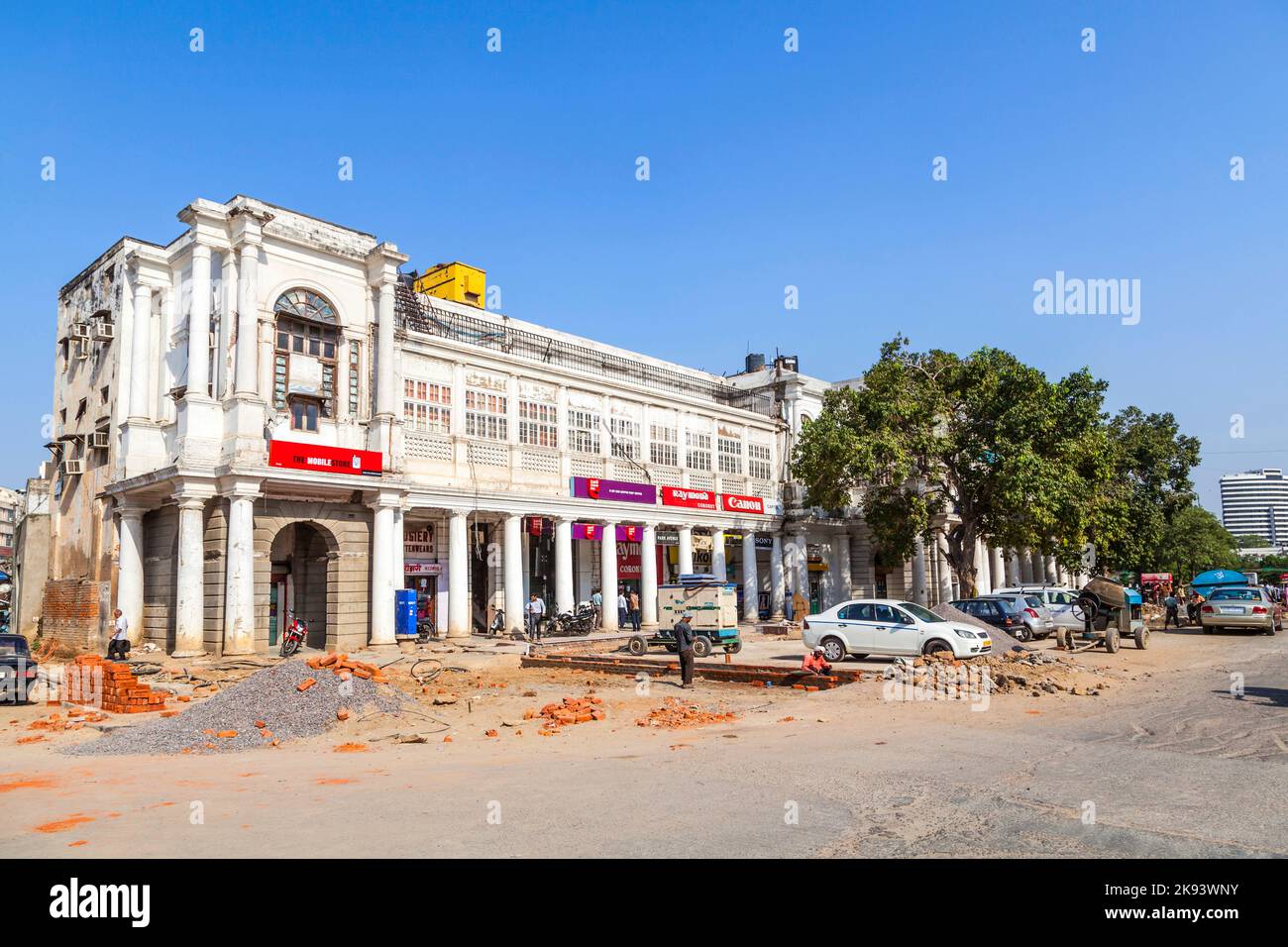 DELHI, INDIA - NOV 16: construction site at Connaught Place on Nov 16 ...