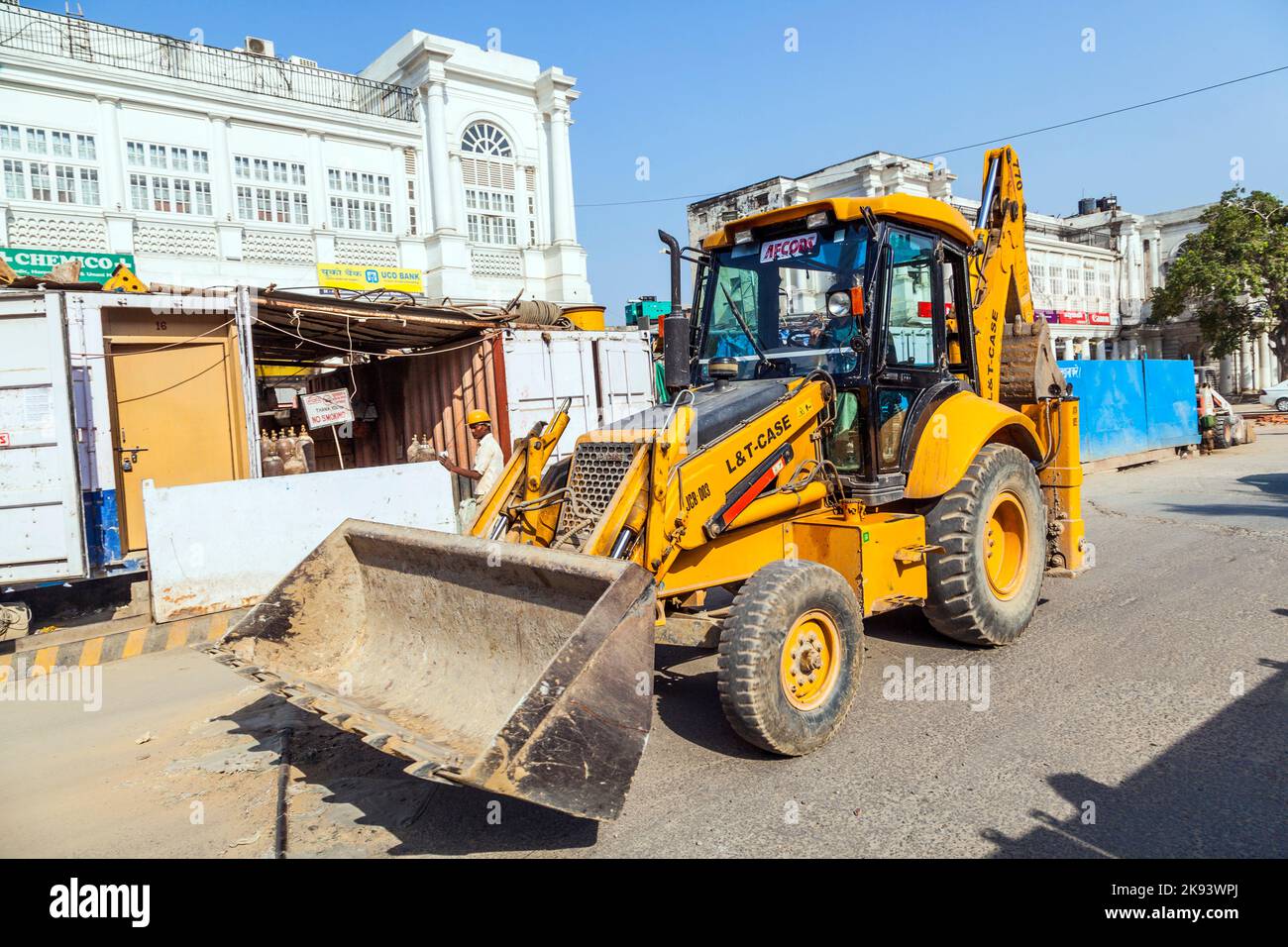 DELHI, INDIA - NOV 16: construction site at Connaught Place on Nov 16,2 ...