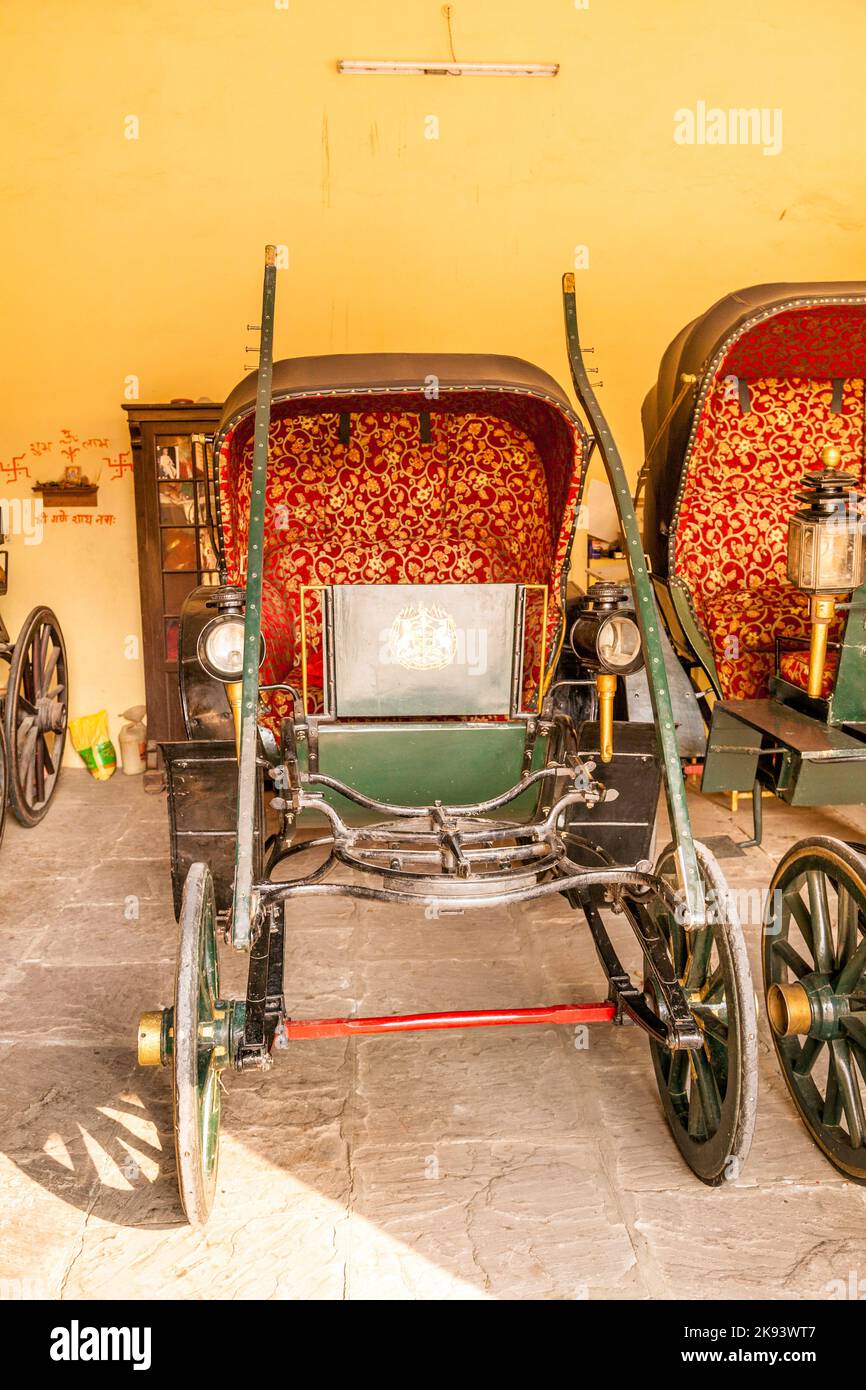JAIPUR, INDIA - OCT 19: collection of coaches in the City Palace on Oct ...