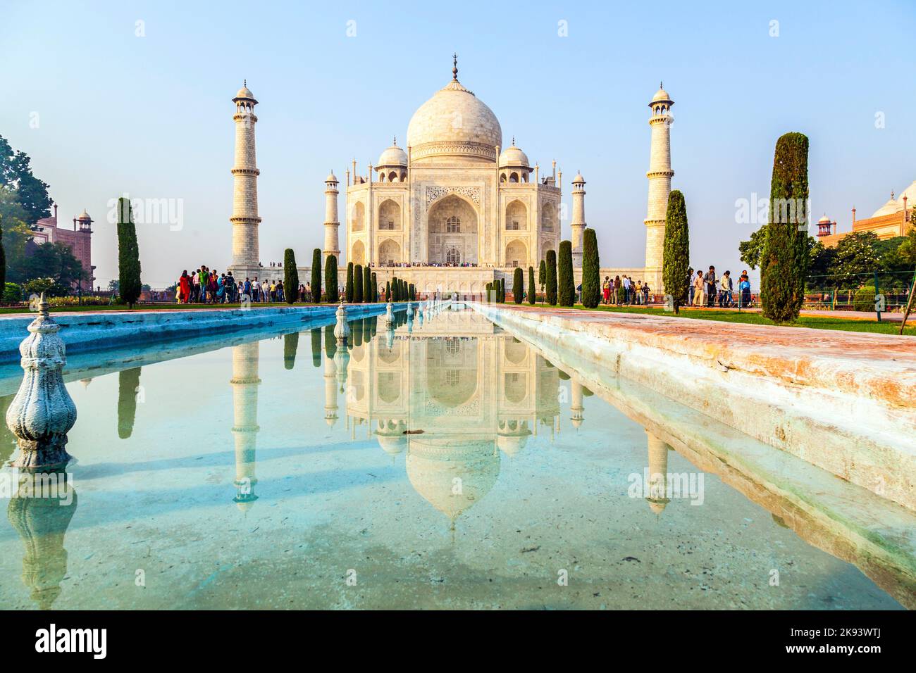 AGRA, INDIA - OCT 18, 2012: people visit Taj Mahal, Agra, India. The ...