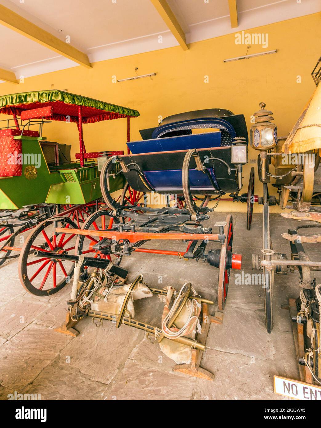 JAIPUR, INDIA - OCT 19: collection of coaches in the City Palace on Oct ...