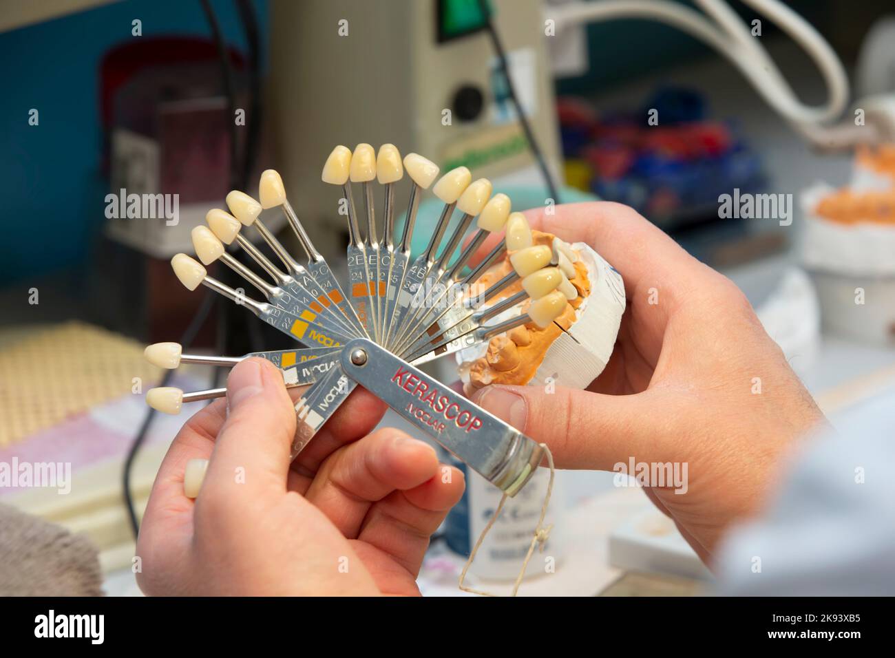 Determining the color of teeth hi-res stock photography and images - Alamy