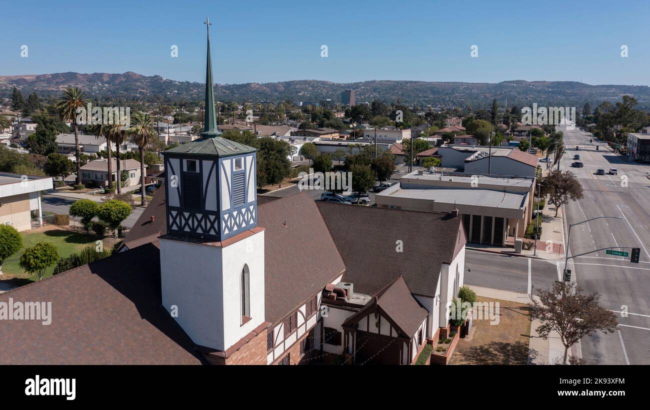 Daytime church view of downtown Covina, California, USA Stock Photo - Alamy