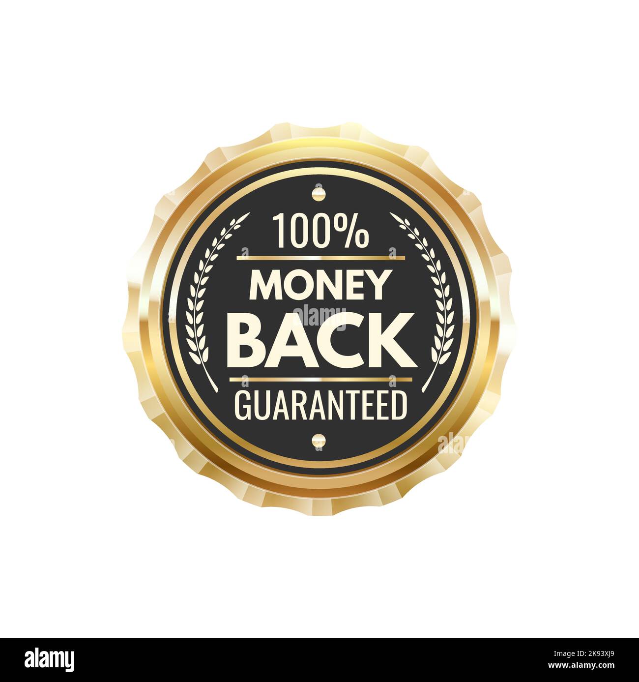 Money back golden badge and premium label. Money back guarantee glossy ...