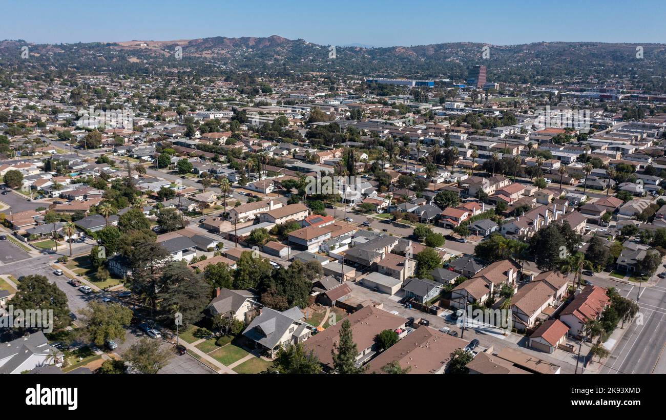 Daytime view of housing in Covina, California, USA Stock Photo - Alamy