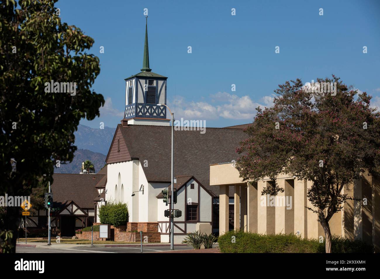 Daytime church view of downtown Covina, California, USA Stock Photo - Alamy
