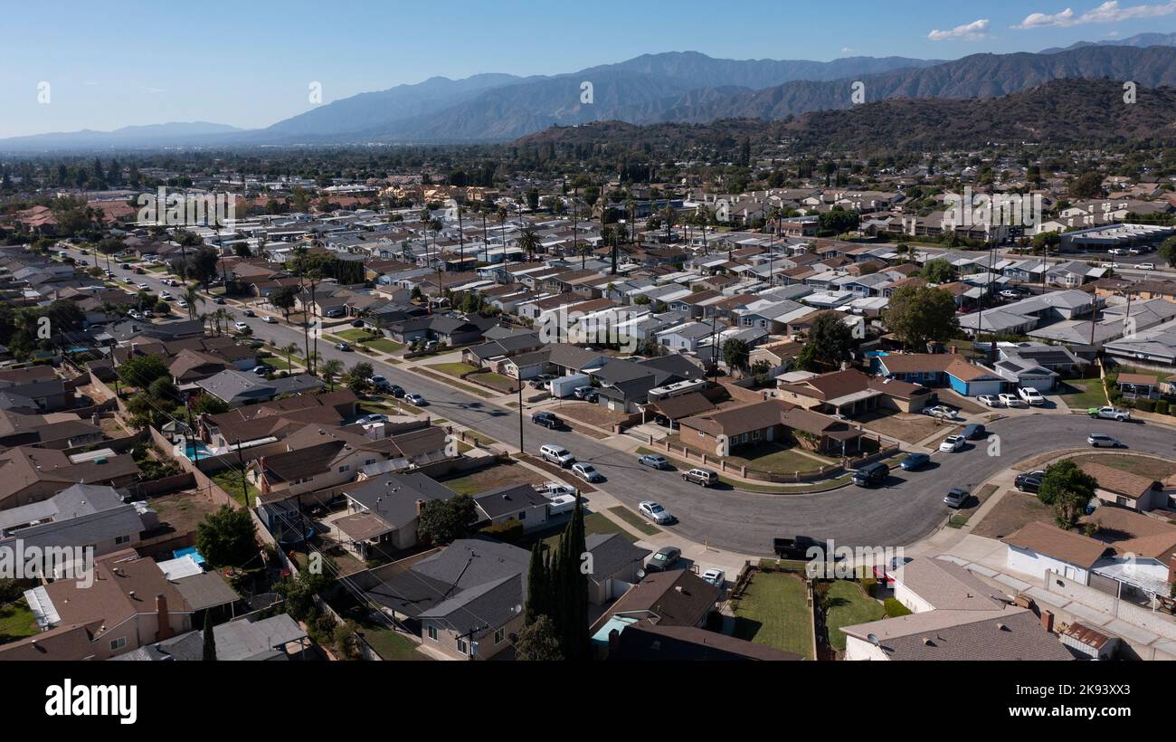 Daytime view of housing in Covina, California, USA Stock Photo - Alamy