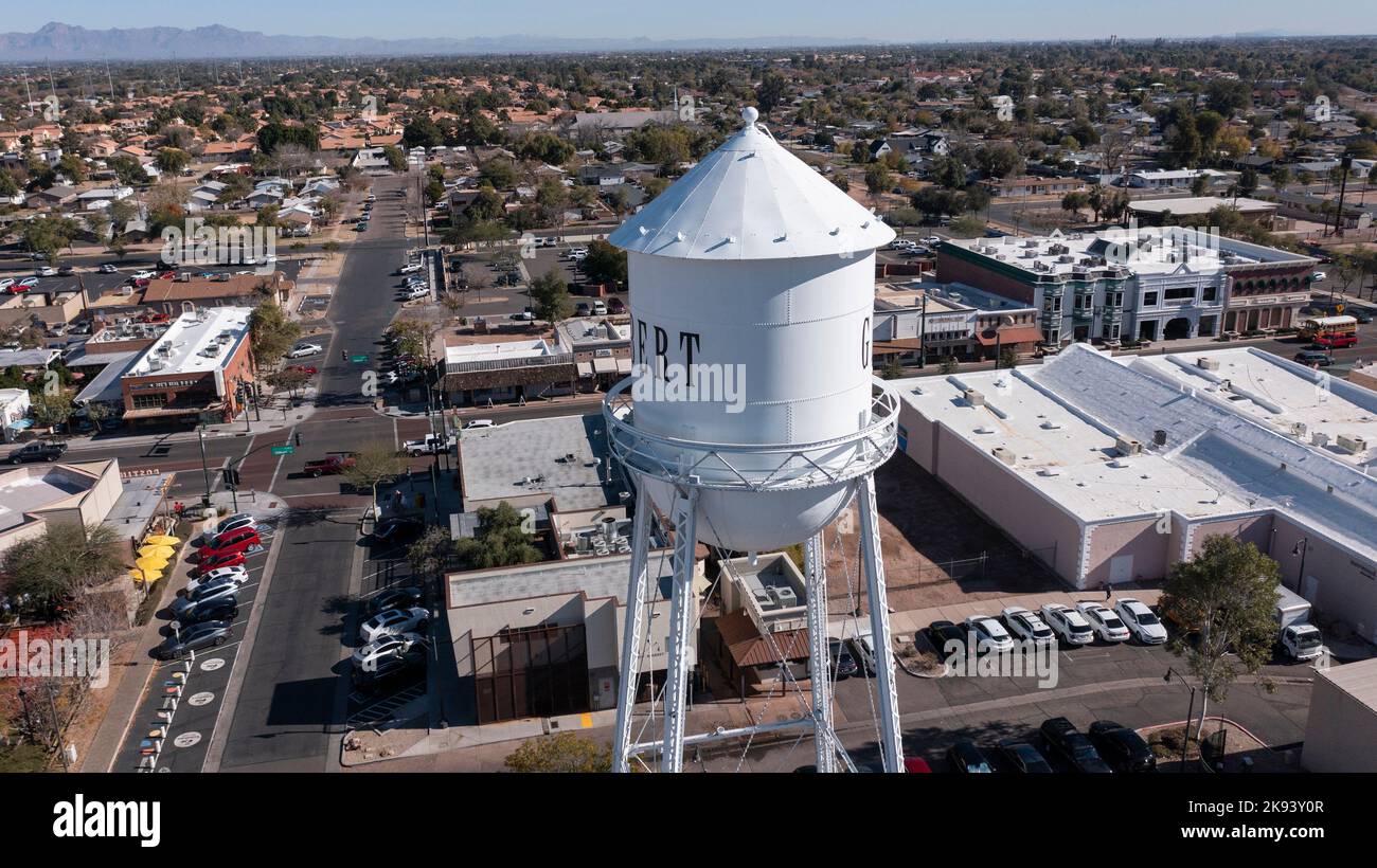 Gilbert, Arizona, USA - January 4, 2022: Sunlight shines on the ...