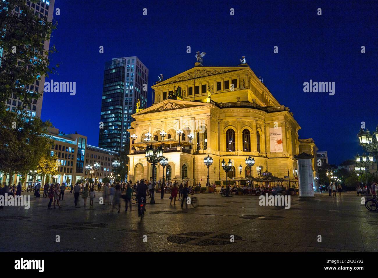 FRANKFURT - SEP 5: Alte Oper at night on September 5, 2013 in Frankfurt ...