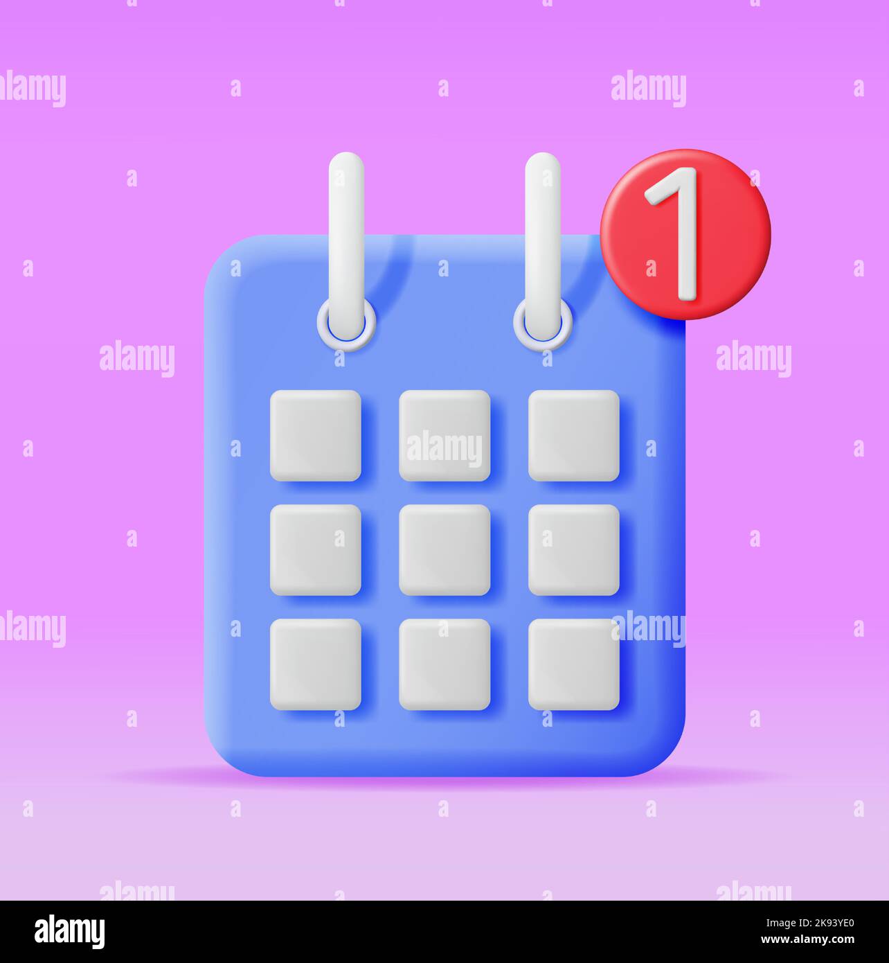 3D Calendar with Notification Alert Stock Vector Image & Art - Alamy