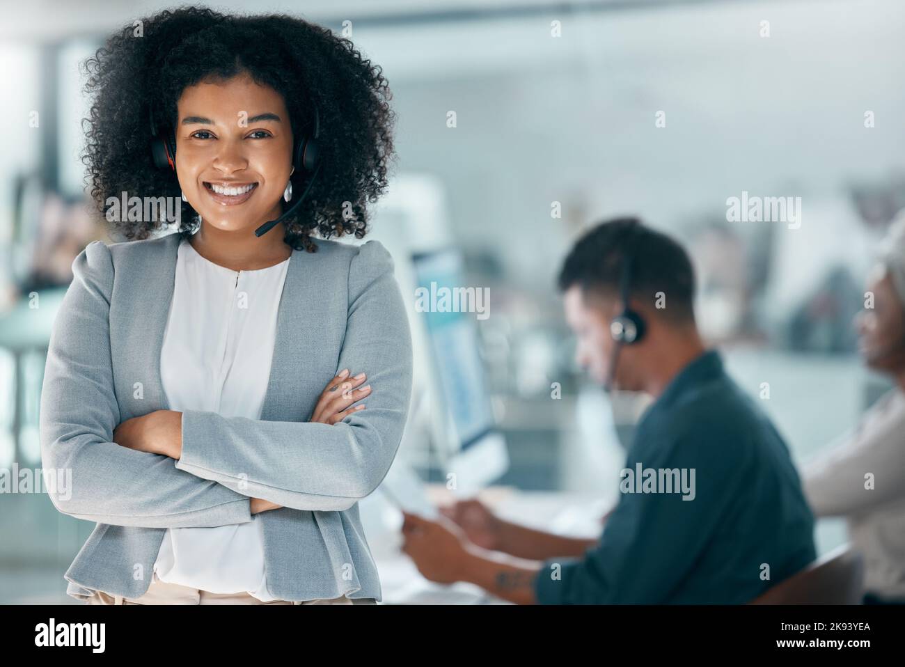 Call center, support and black woman consulting, working and giving help to people on the web in ...