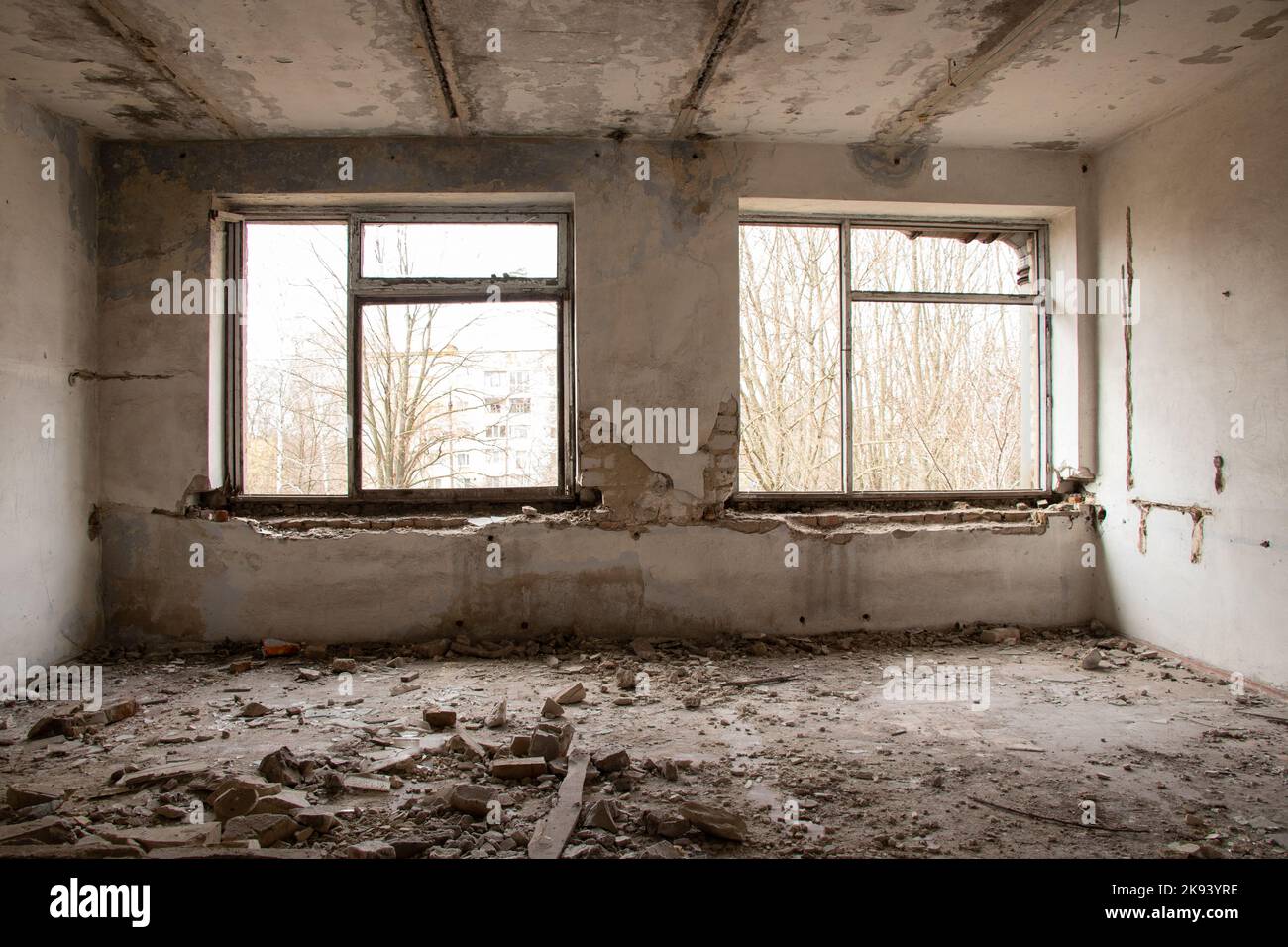 old abandoned unfinished building, unfinished house Stock Photo - Alamy
