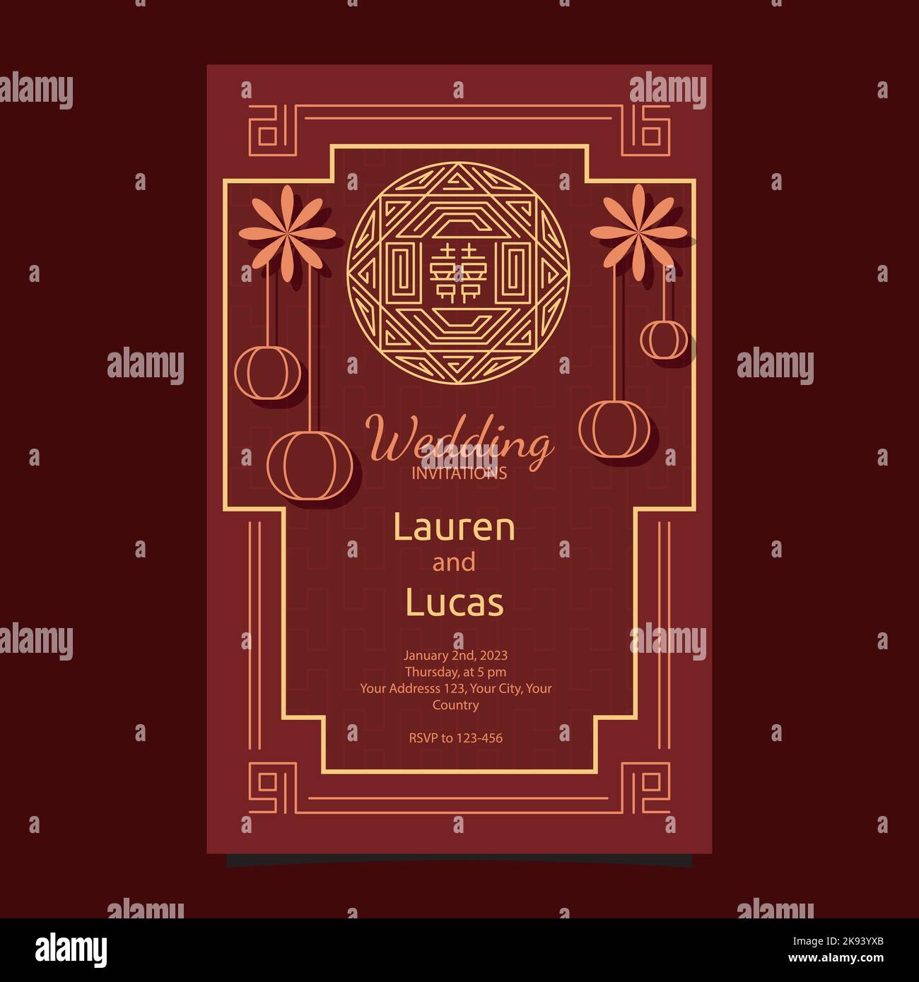 Married card Stock Vector Images - Alamy