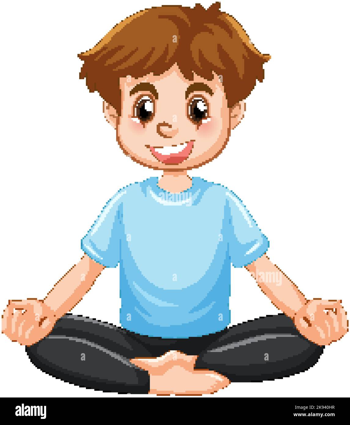 A man doing yoga cartoon character illustration Stock Vector Image ...