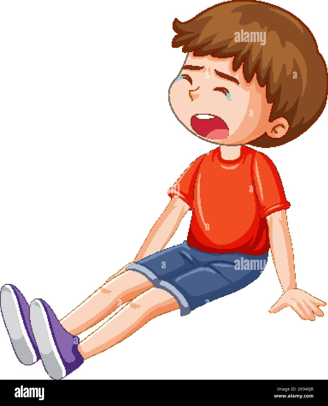A boy crying cartoon character illustration Stock Vector Image & Art ...