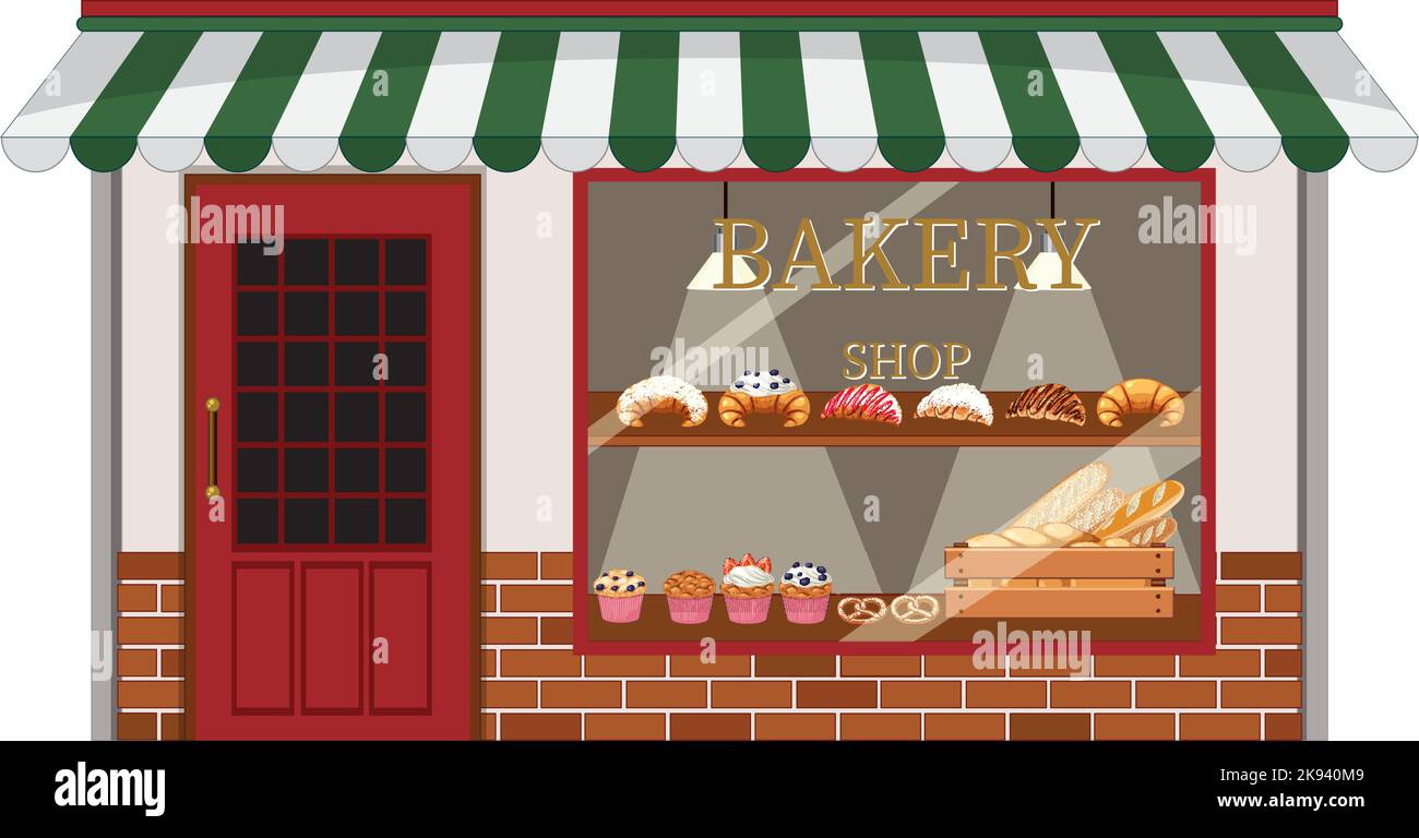 Outside of bakery shop background illustration Stock Vector Image & Art ...