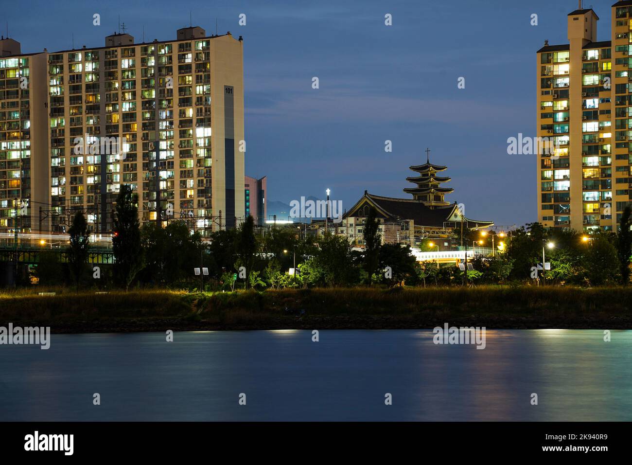 Night view around Nodeul Island in Seoul, Korea Stock Photo - Alamy