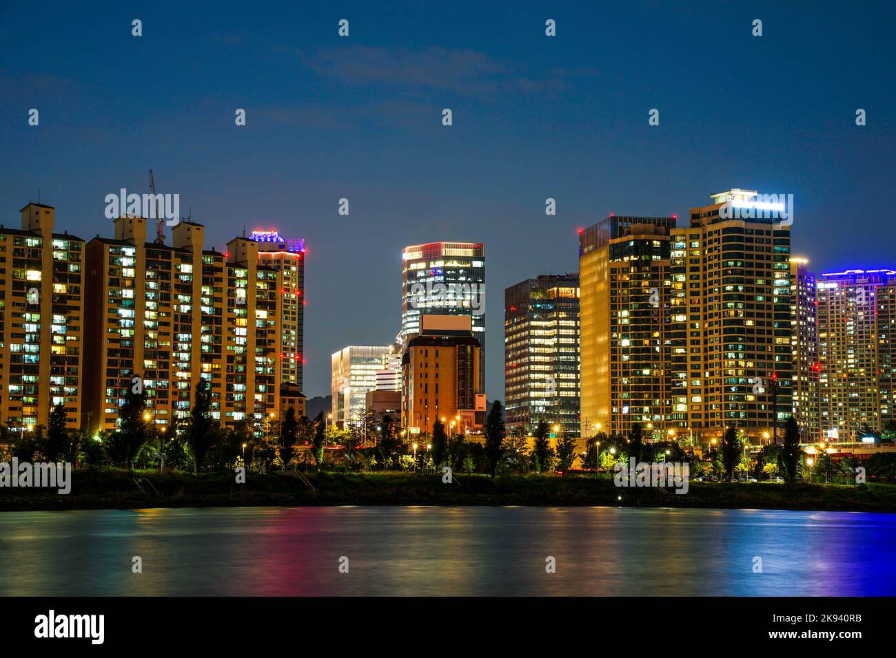 Night view around Nodeul Island in Seoul, Korea Stock Photo - Alamy