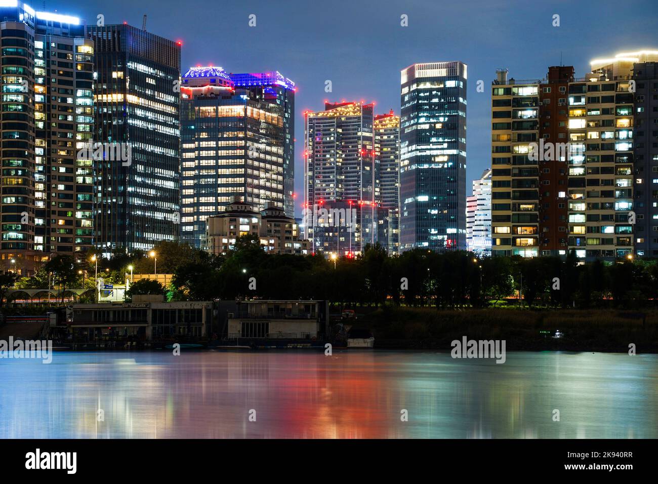 Night view around Nodeul Island in Seoul, Korea Stock Photo - Alamy