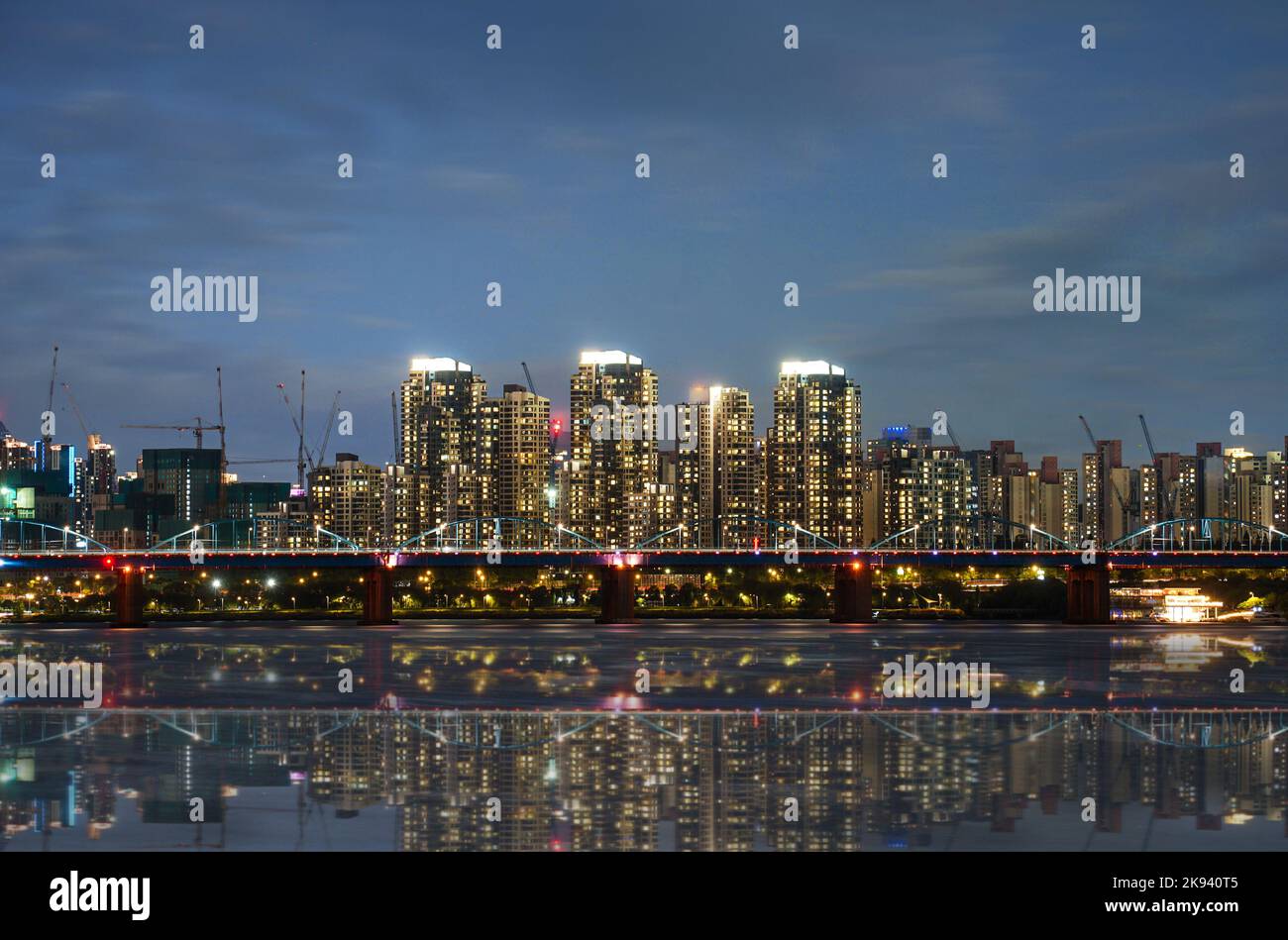 Night view around Nodeul Island in Seoul, Korea Stock Photo - Alamy