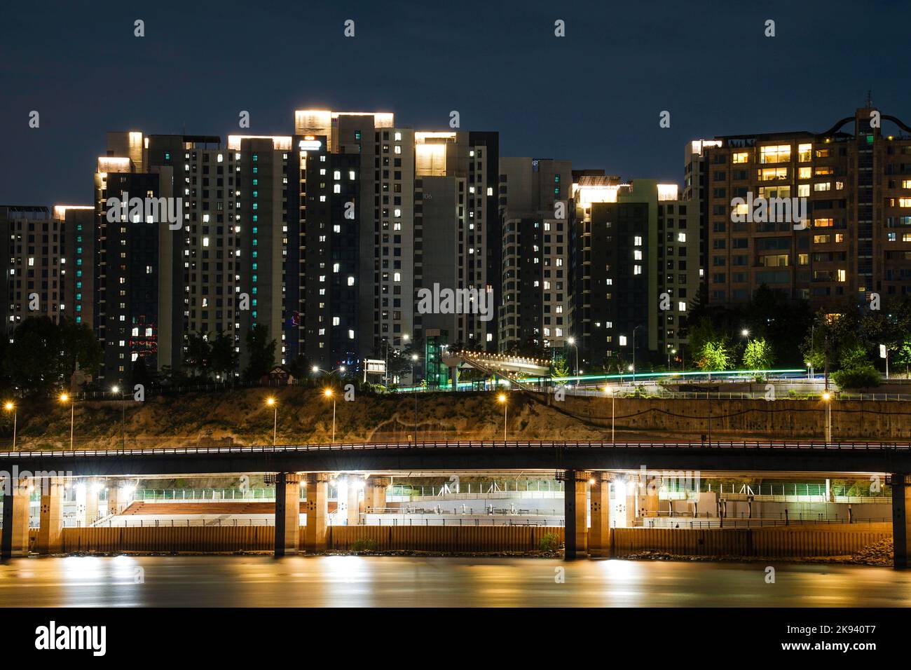 Night view around Nodeul Island in Seoul, Korea Stock Photo - Alamy