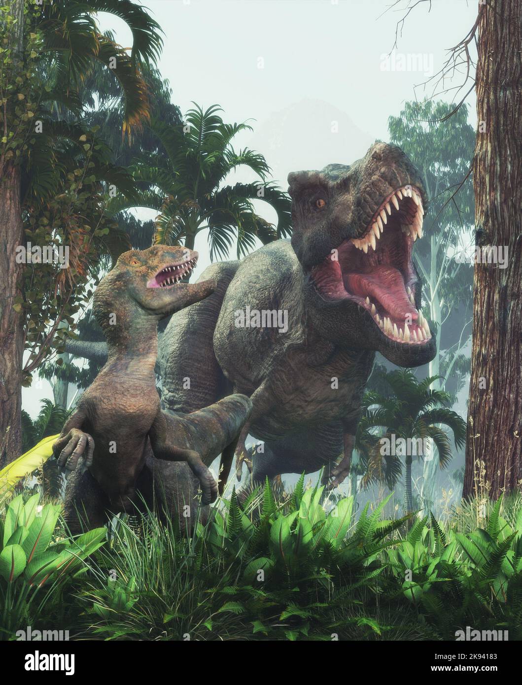 Deinonychus dinosaur, illustration hi-res stock photography and images ...