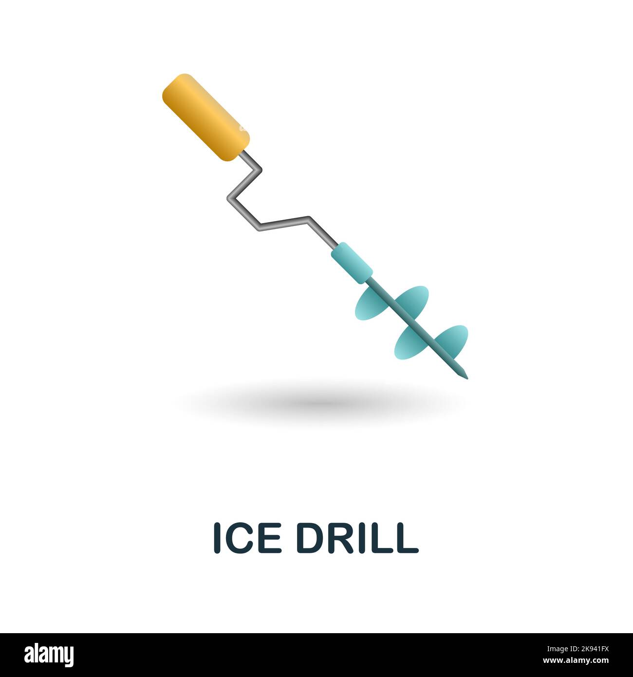 Ice Drill icon. 3d illustration from fishing collection. Creative Ice ...