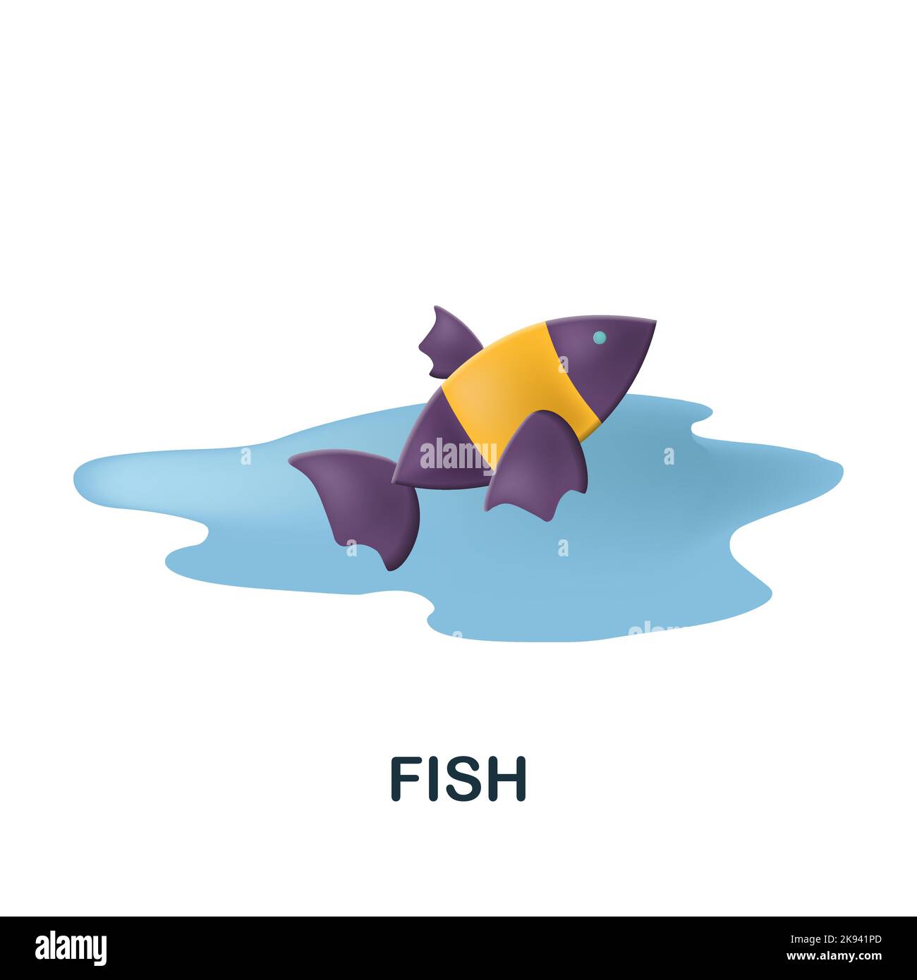 Fish icon. 3d illustration from fishing collection. Creative Fish 3d ...