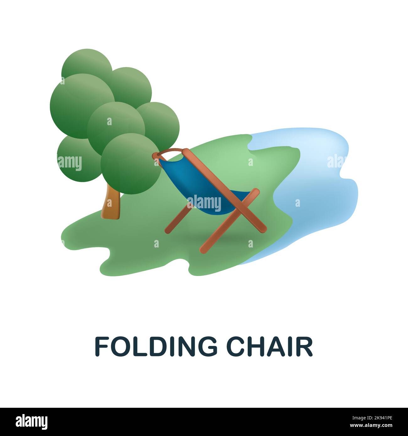 Folding Chair icon. 3d illustration from fishing collection. Creative ...