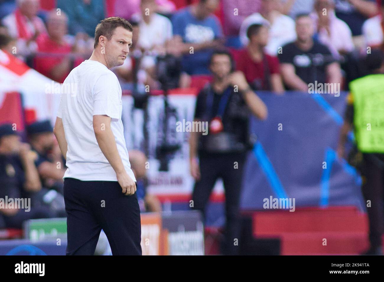 Sevilla, Spain - October 25, 2022, Jacob Neestrup, head coach of FC ...