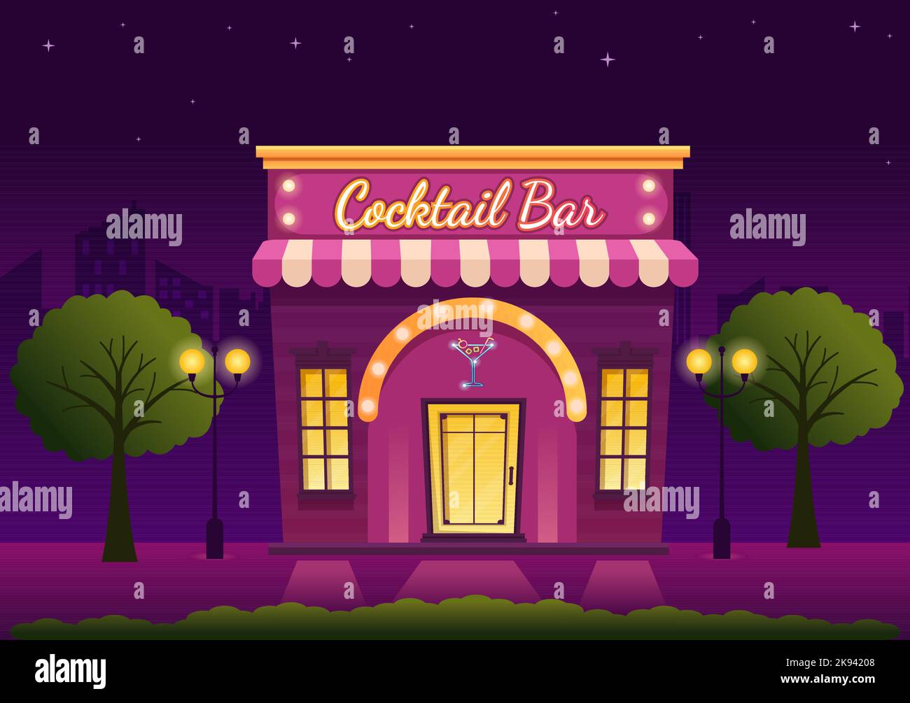 Cocktail Bar or Nightclub with Friends Hanging Out with Alcoholic Fruit ...