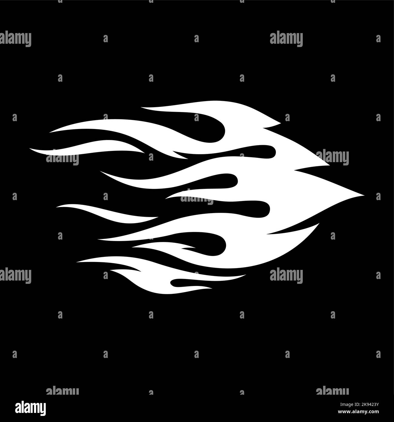 Illustration of White Fireball. Tribal Flames for Tattoo and Tracery ...