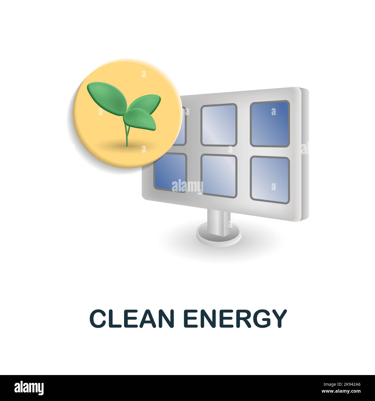 Clean Energy icon. 3d illustration from global warming collection ...