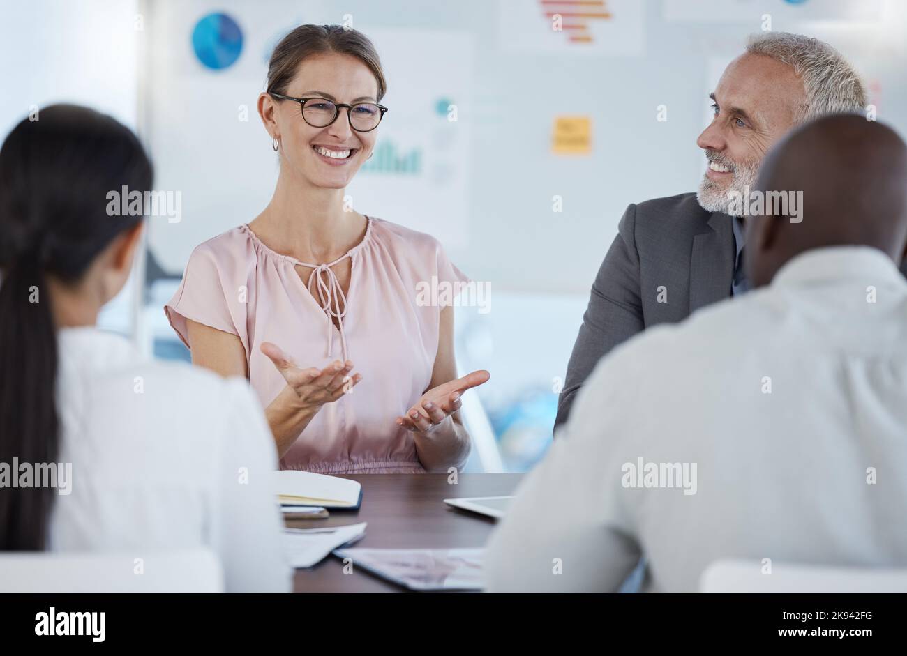 Happy business people meeting woman hi-res stock photography and images ...