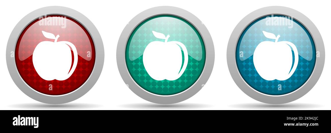 Icon apple glossy button design Stock Vector Images - Alamy