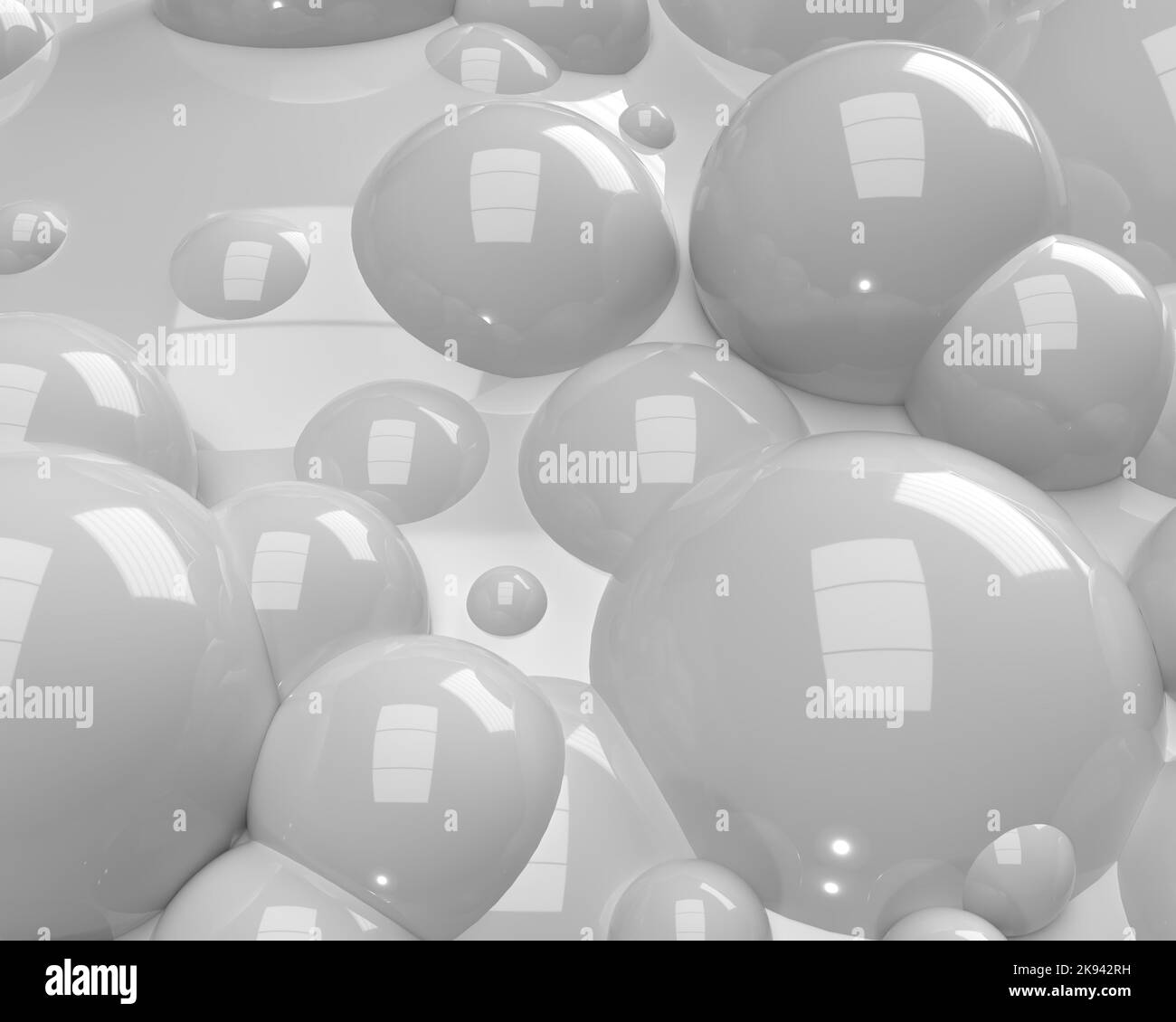 White shiny bubbles. Texture. 3d illustration Stock Photo - Alamy
