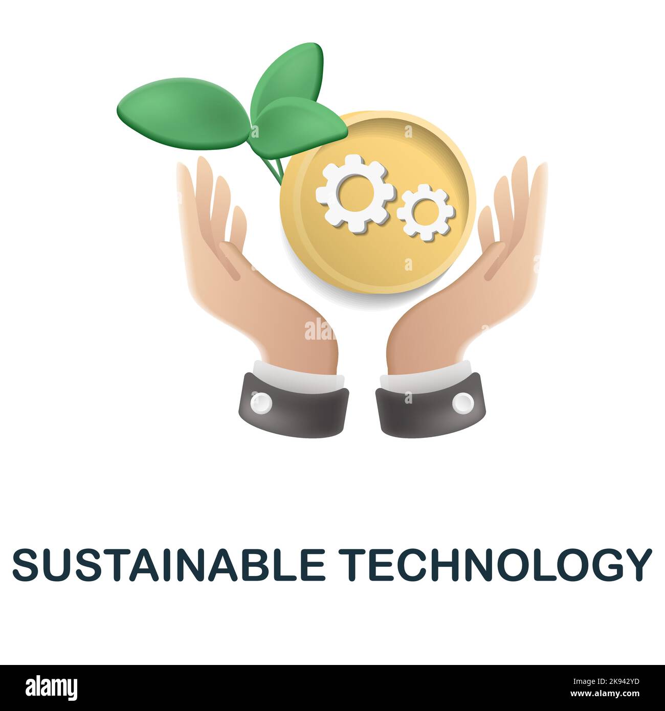Sustainable Technology icon. 3d illustration from global warming ...