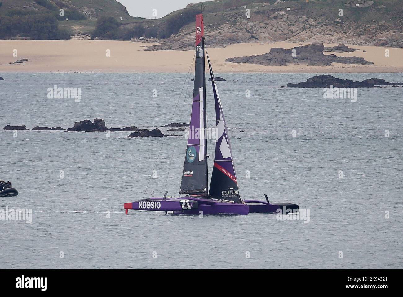 OCEAN FIFTY, KOESIO, Skipper Erwan Le Roux during the pre start of the ...